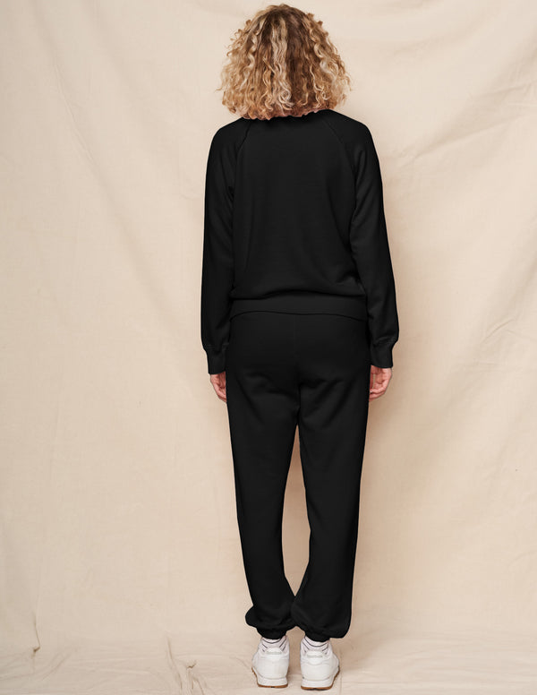 Sundry Raglan Sweatshirt & Basic Sweatpant in Black